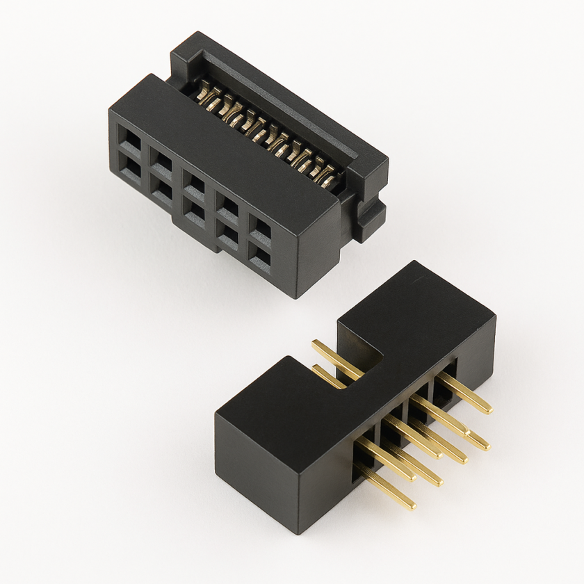 10 Pin Male-Female IDC Socket Connector Pair- 1.27mm (FRC Connector ...